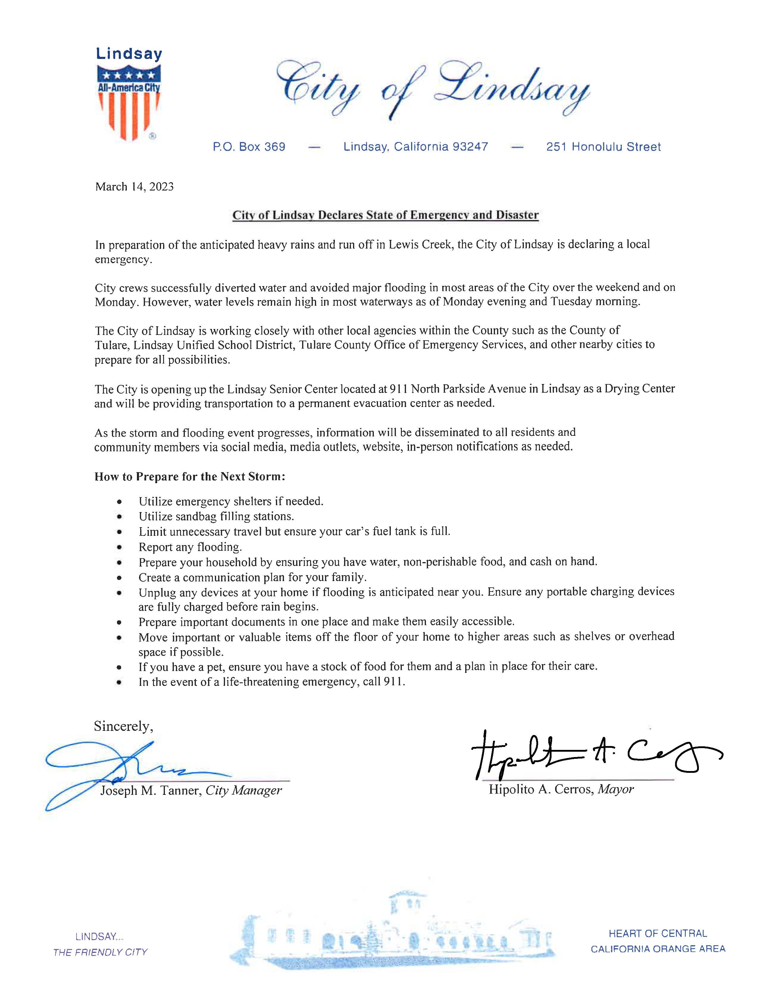 Documents & Forms | Lindsay California