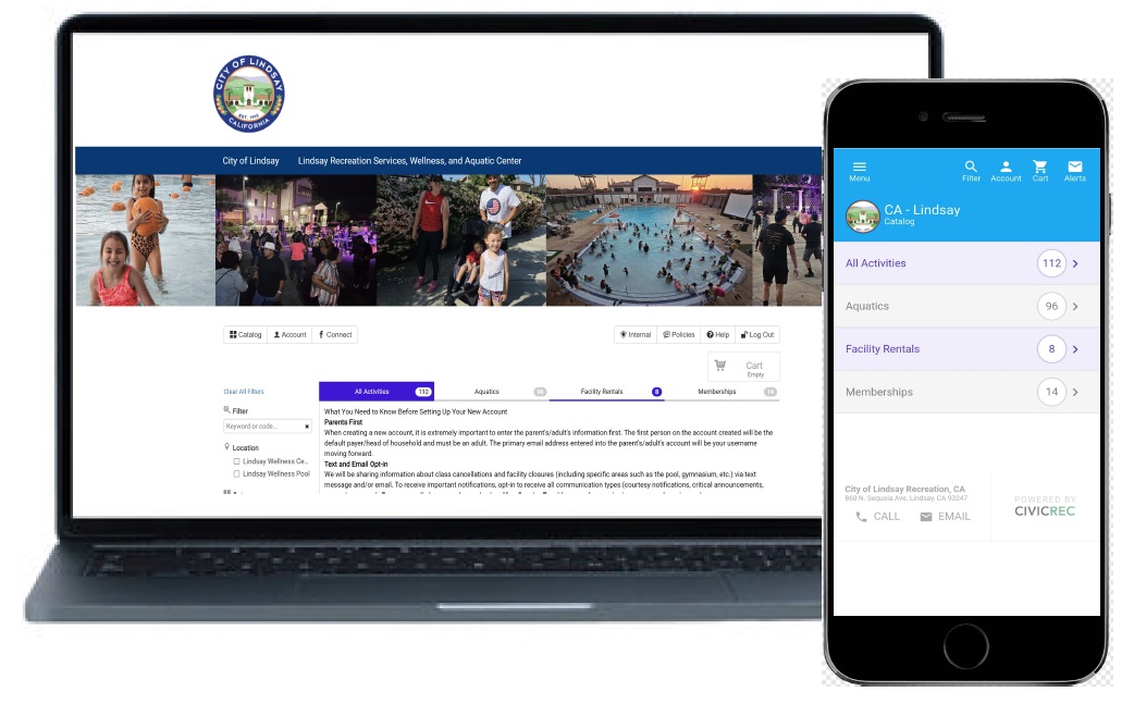Online Registration on CivicRec | Lindsay California
