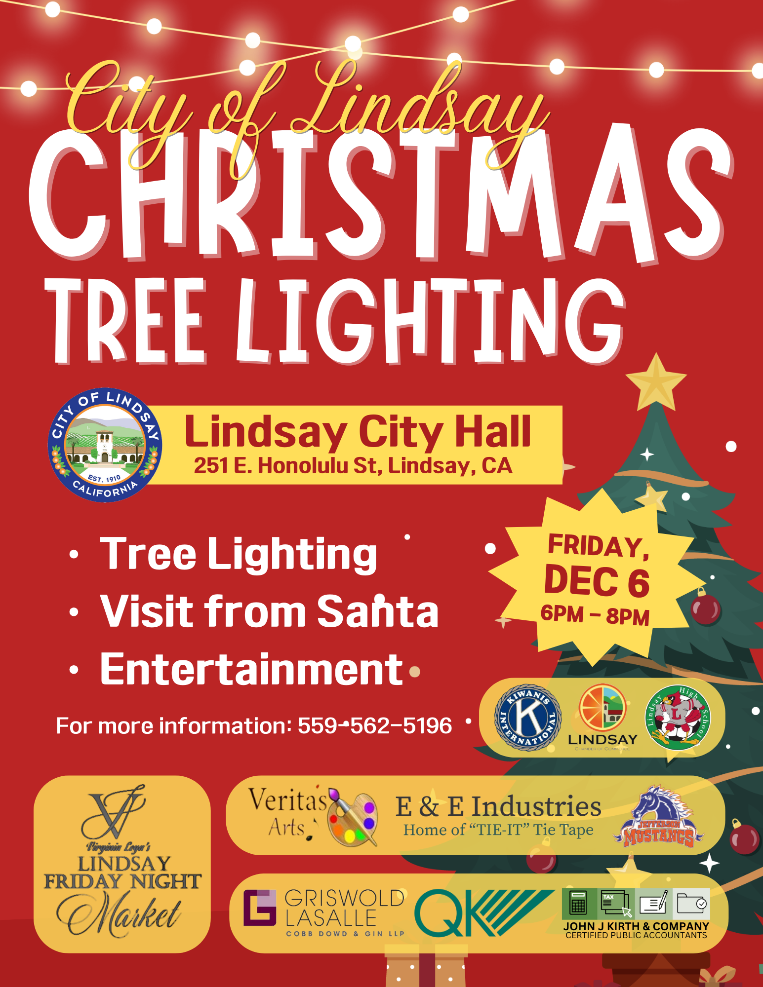 Christmas Tree Lighting & Parade | Lindsay California