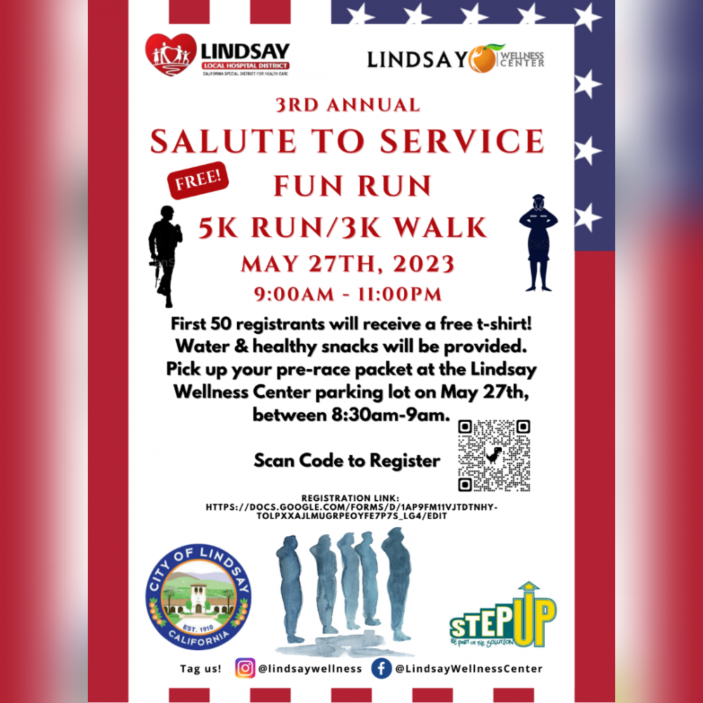 SALUTE TO SERVICE FUN RUN - 5K RUN / 3K WALK | Lindsay California